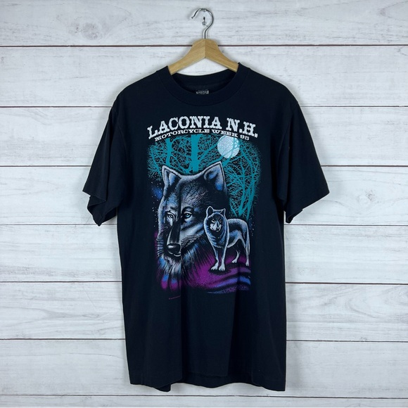 Vintage | Shirts | Vintage 995 Laconia New Hampshire Bike Week Wolf Tshirt Large | Poshmark